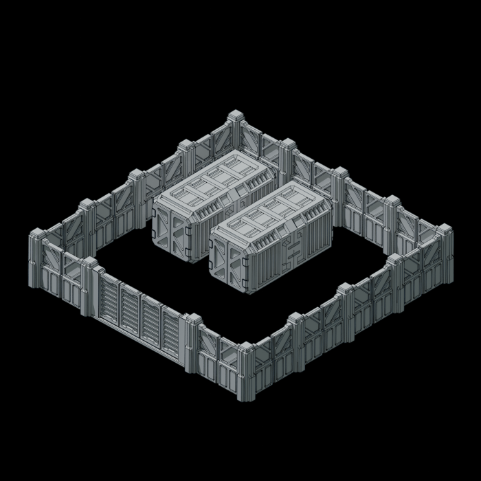 Short wall set with storage crates - Hardware Studios