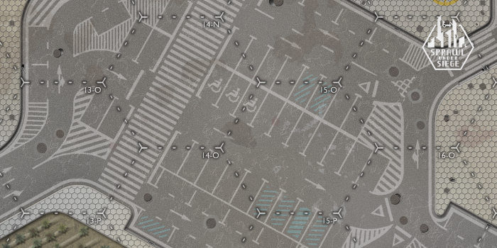 Sprawl Under Siege gaming map 03 - 6mm gaming mats