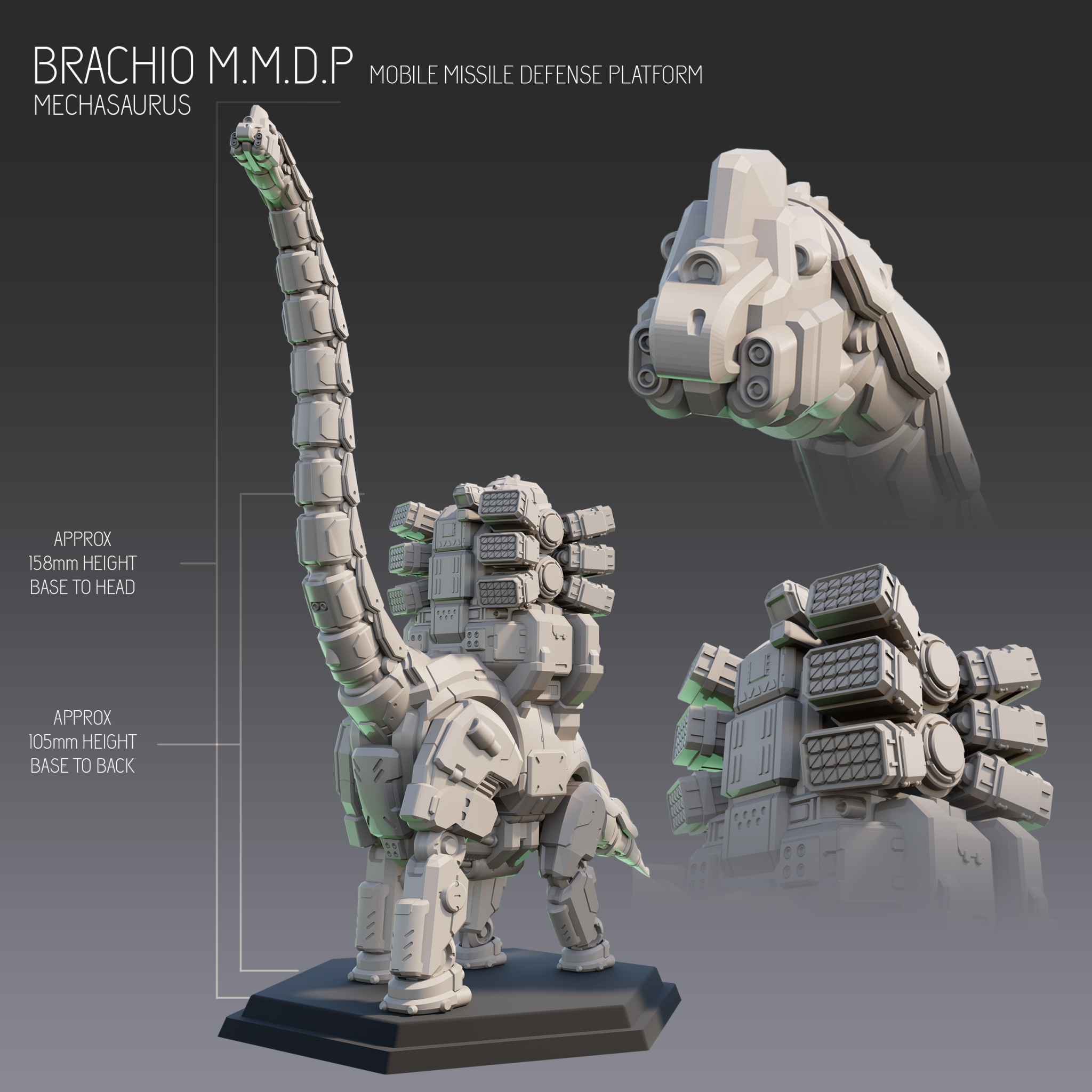 Brachio M.M.D.P Mobile Missile Defense Platform Mechasaurus - Hardware ...